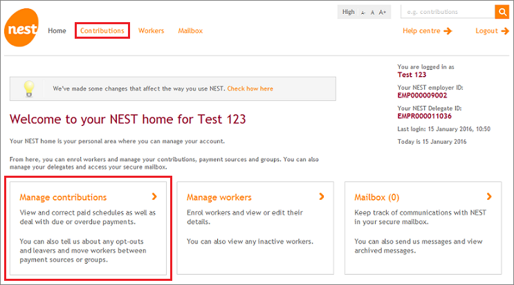 Complete contribution schedule based on previous schedule | Nest pensions