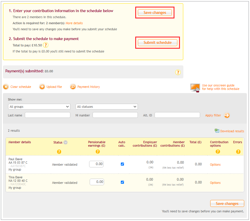 Change payment source and group manually | Nest pensions