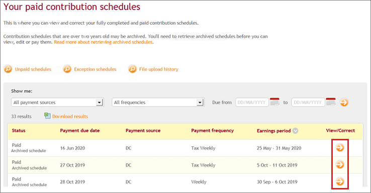 Downloading an archived schedule | Nest pensions