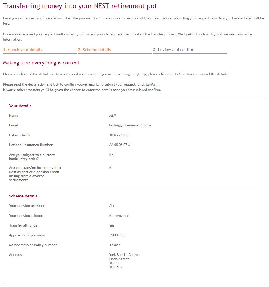 Transnferring money into Nest | Nest pensions
